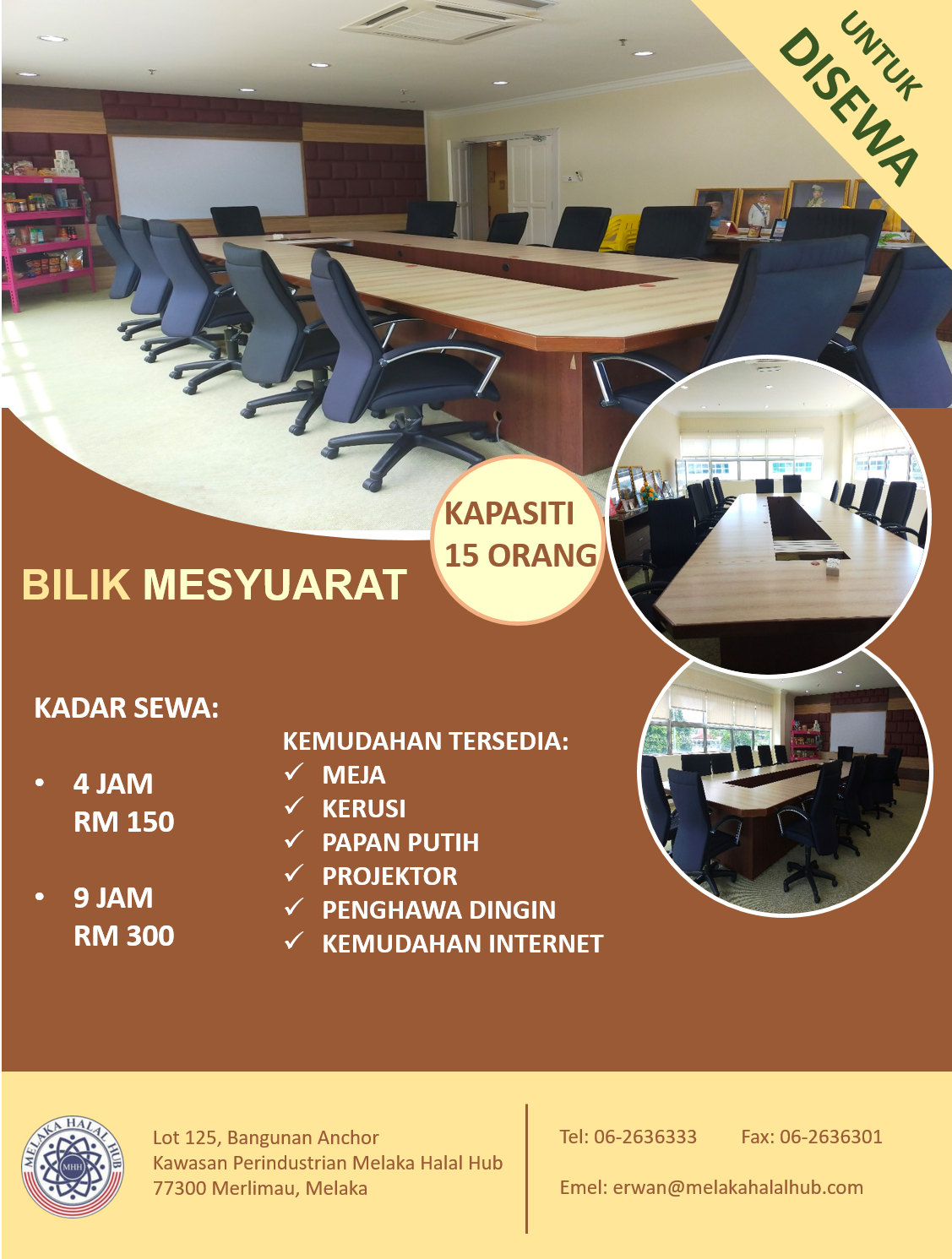 Sewaan Bilik Mesyuarat | MELAKA HALAL HUB